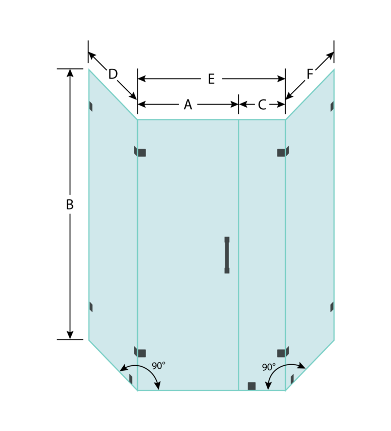 Booth Shower With Centered Door With Side Panel - The Glass Company NYC ...