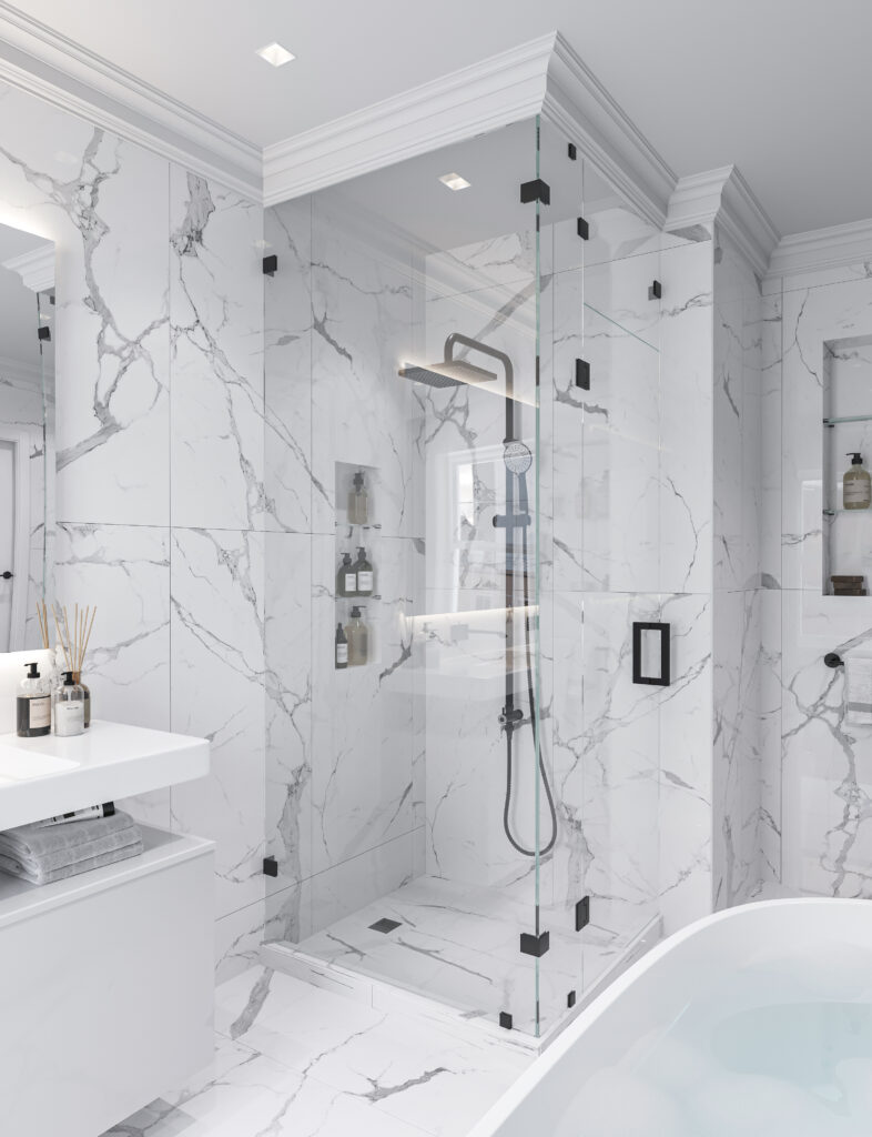 Corner Shower Glass Door With Transom - The Glass Company NYC: Glass ...