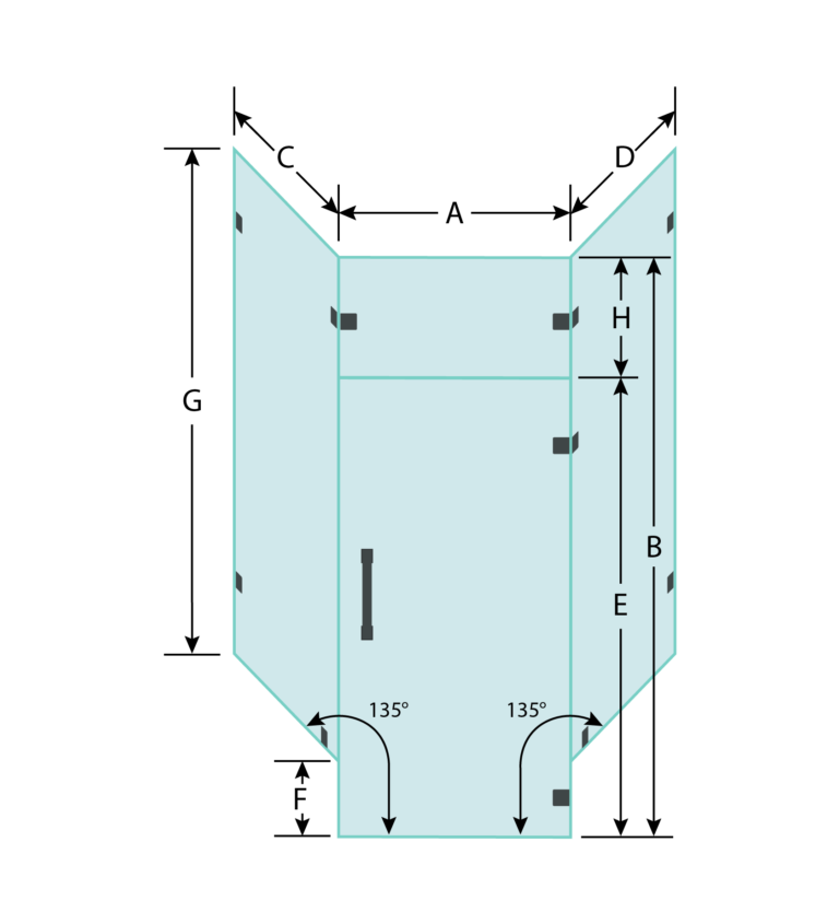 Angle Shower Door With Two Knee Walls & Transom - The Glass Company NYC ...