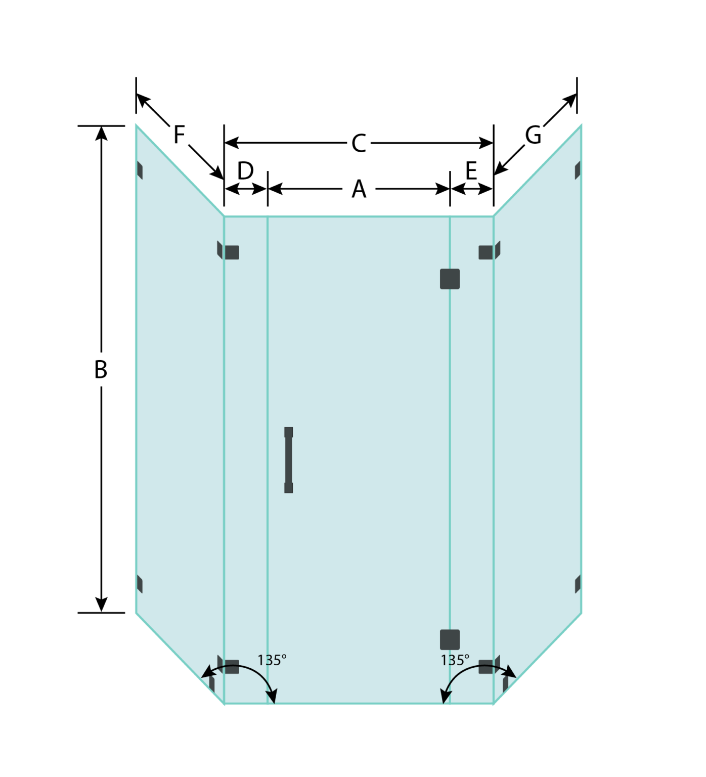 Neo Angle Shower Door With Extra Side Glass The Glass Company Nyc
