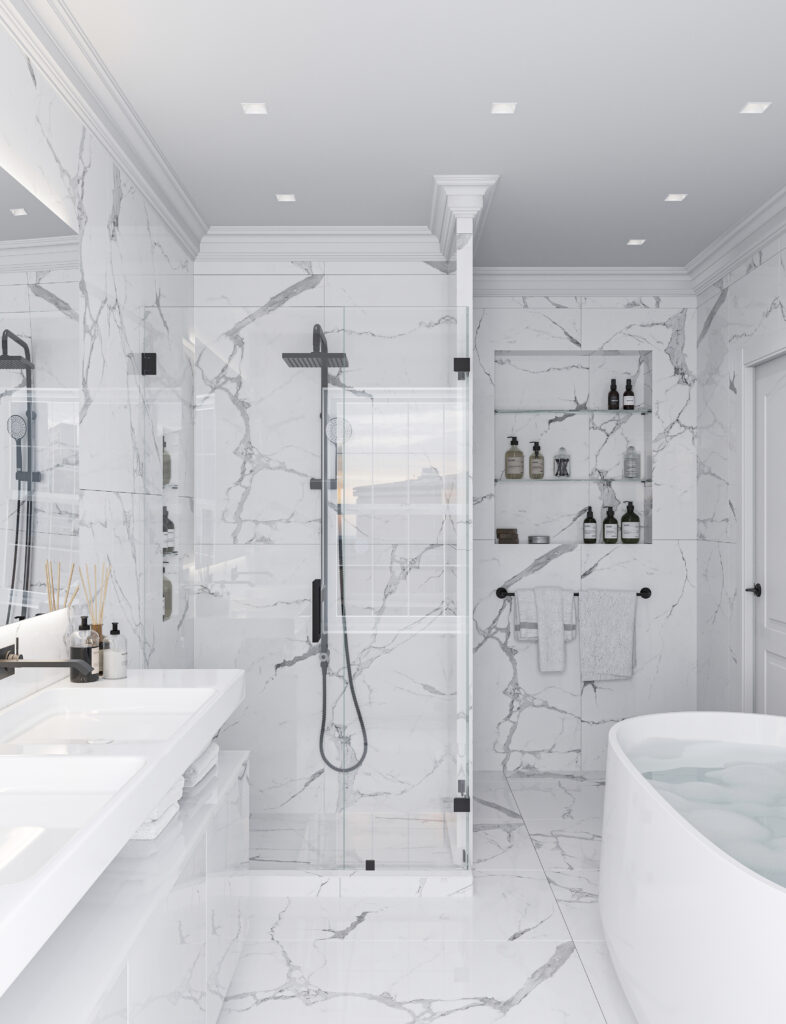 Corner Shower Door With Side Glass Panel - The Glass Company NYC: Glass ...